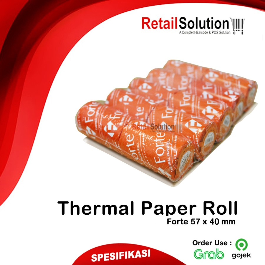 Receipt Thermal Cash Register Paper - Forte 57x40 mm / 57 x 40 mm ...