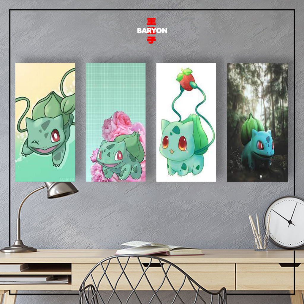 HIASAN DINDING Baryon Wall Decor BULBASAUR POKEMON Anime Wallpaper Room ...