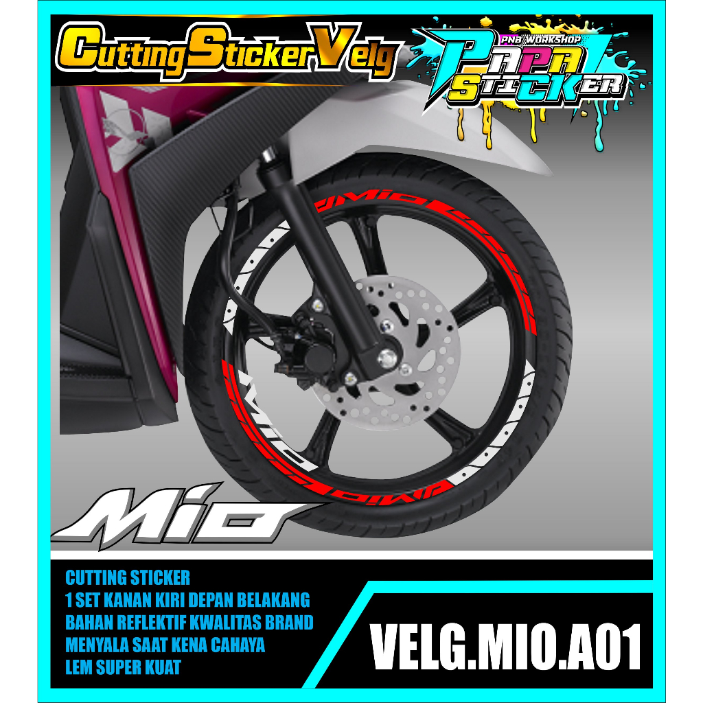 Mio VELG STICKER CUTTING STICKER RELG CUTTING VARIATIONS YAMAHA MIO LIS ...