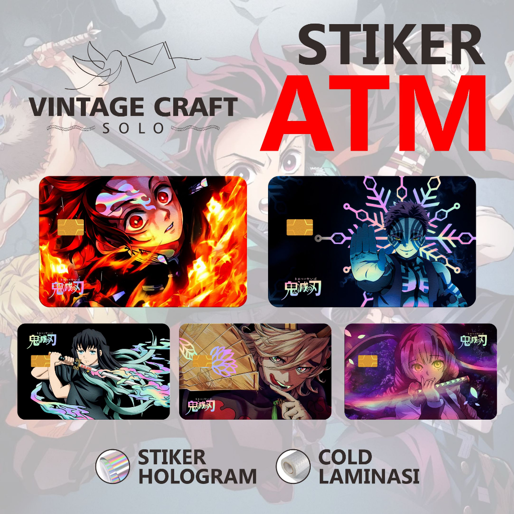 Sticker Skin Card ATM Anime Kimetsu No Yaiba Hologram Premium | Shopee ...