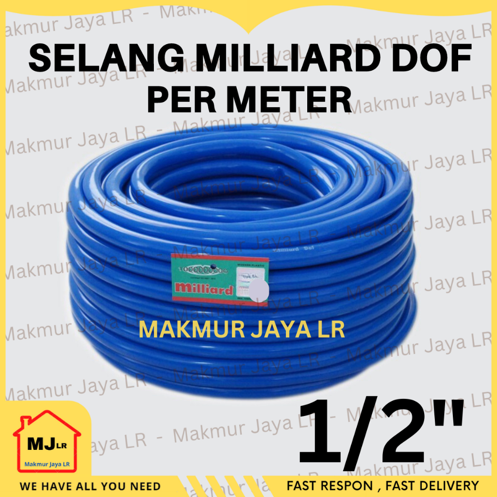 1/2" 1/2 inch MILLIARD DOF DOFF DOP Water Hose - PER METER / METER ...