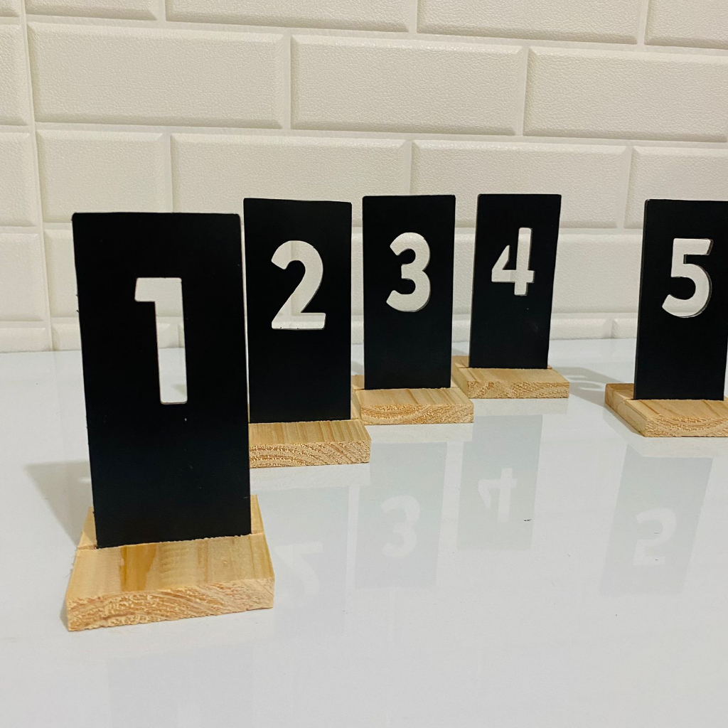 Cafe restaurant table numbers made of aluminum composite panels ...