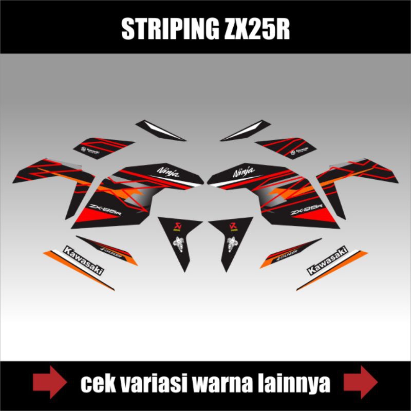 Kawasaki Ninja Zx 25R Striping Decal Graphic Motif Variation Sticker ...