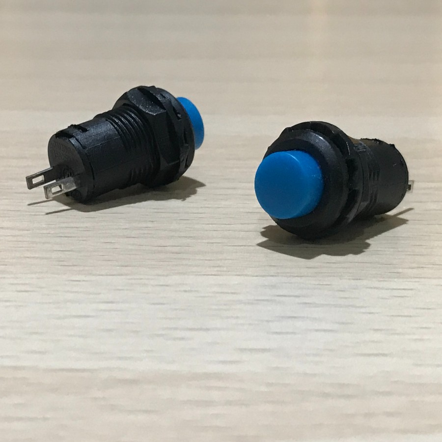 TOMBOL Push On Toggle Button Switch Round Button Color 2 Pin - Blue ...
