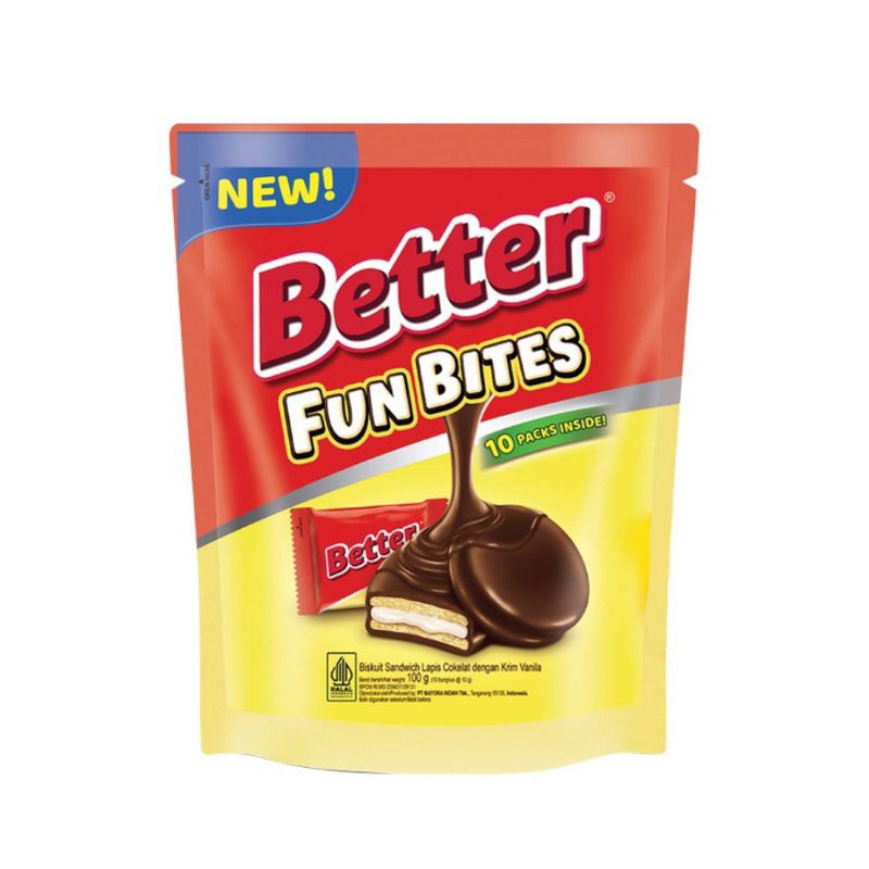 Better fun bites sandwich chocolate vanilla pouch 100g | Shopee Philippines