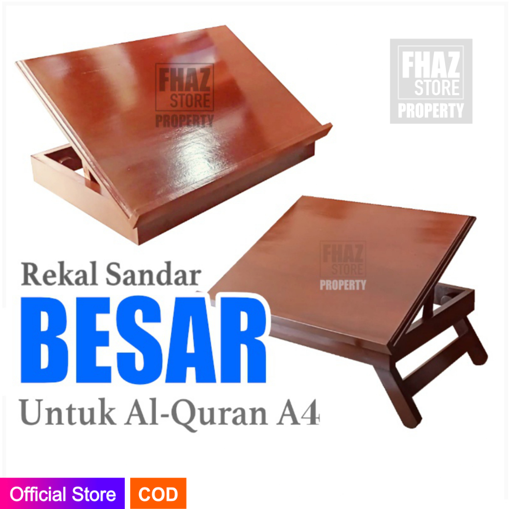 KAYU Large Size Wooden Reclining Al quran Koran Reciting Table Can Fold ...