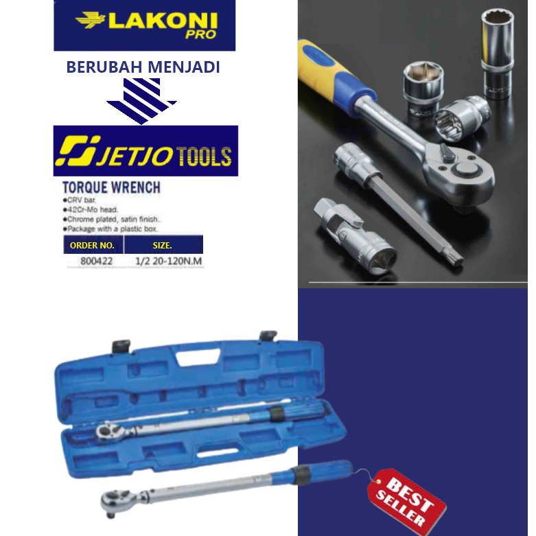 Jetjo Lakoni Pro Torque Wrench 1/ 2 Inch x 20-120 NM Moment Wrench ...