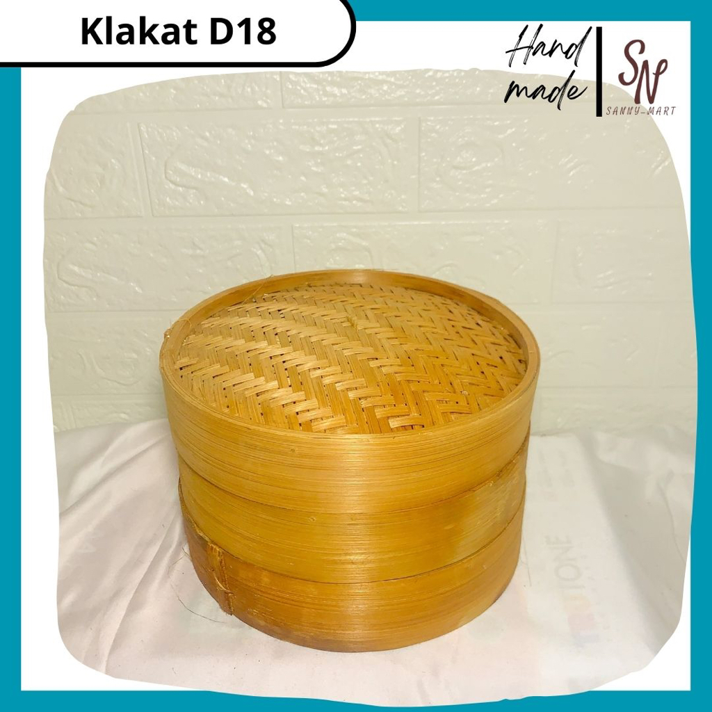 Klakat Dimsum Bamboo Steamer D18 1 set 1 lid 2 containers | Shopee ...