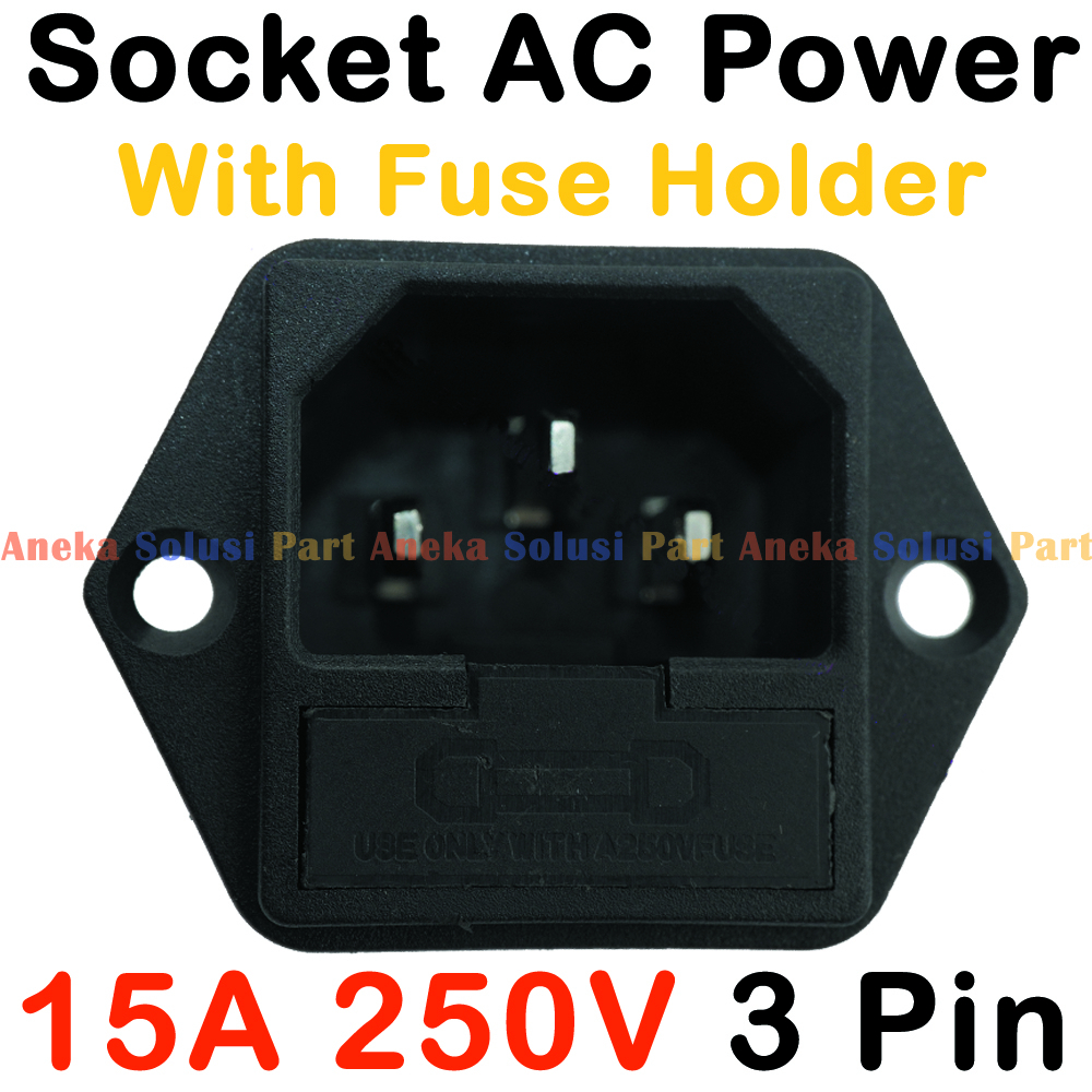 2in1 Power AC Socket + Fuse Folder Inlet Box Outlet Socket 15A 250V ...