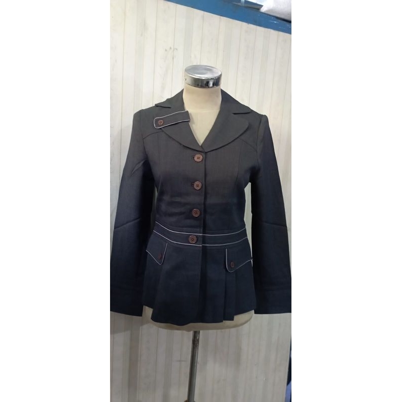 Dark gray work blazer, office work uniform, BZ code blazer | Shopee ...