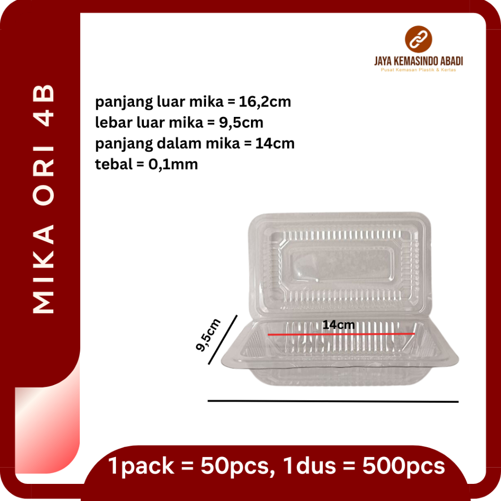 Mika Cake 4B | Clear Snack Mika Size 4 B | Mica Risol Box | Mika Snack ...