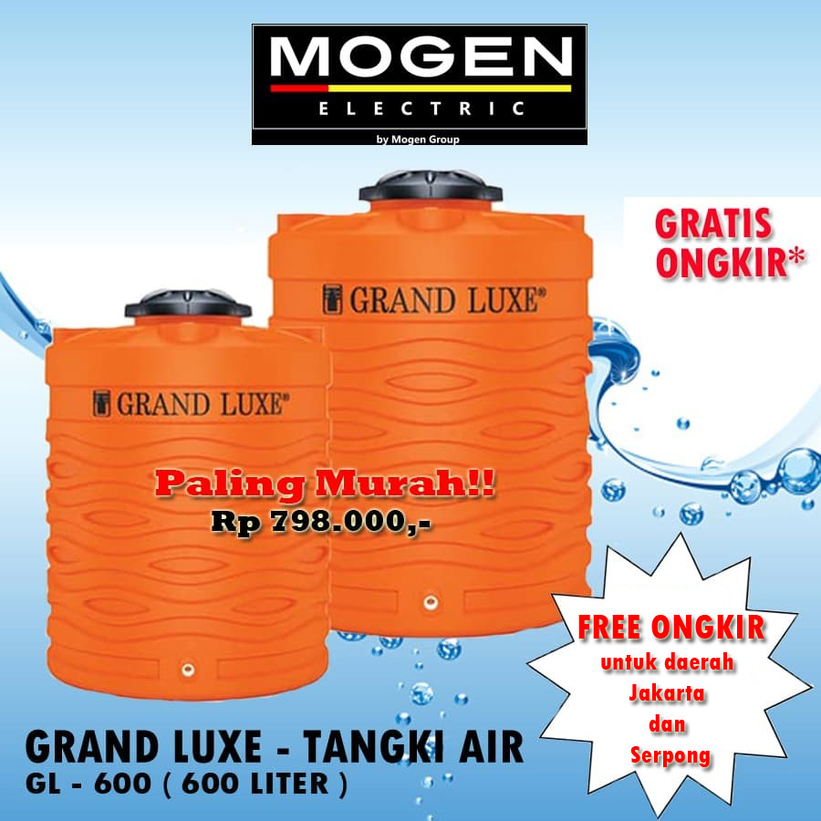 Grand LUXE GL-600 Water Tank / Water Toren / 600 liter Orange Tank ...