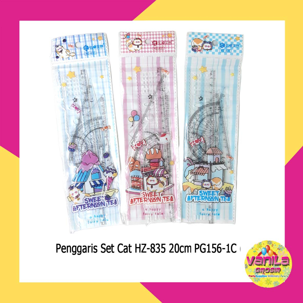 (1 Box CONTAINS 50 Set) Cute Character Ruler Set, 4 in 1 ruler, school ...