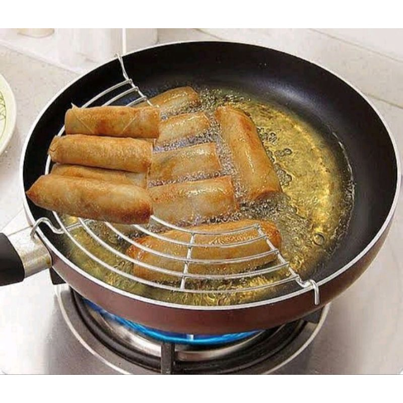 Stainless steel frying pan oil drainer, cooking oil drainer | Shopee ...