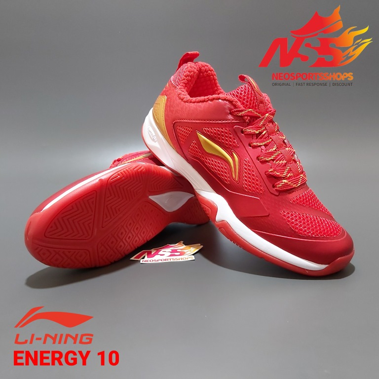 Lining Energy 10 Red Gold Badminton Shoes Original Li-Ning | Shopee ...