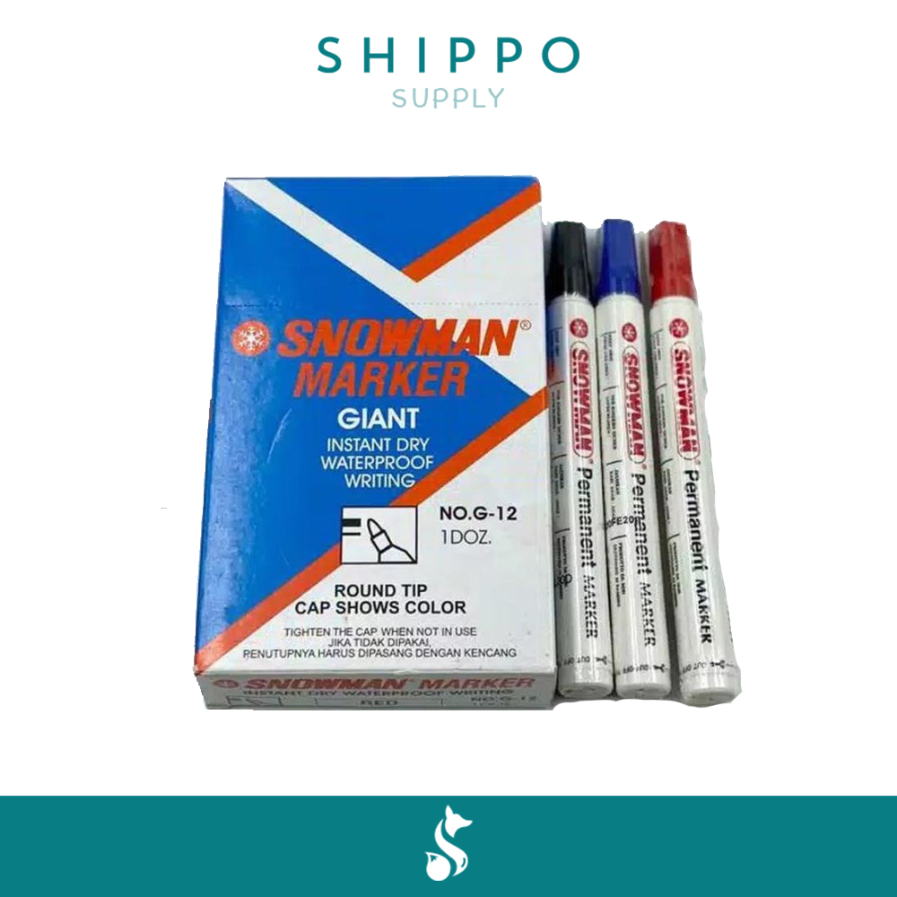 MERAH HITAM Shippo Supply - Snowman Permanent Marker G12 Color Black ...