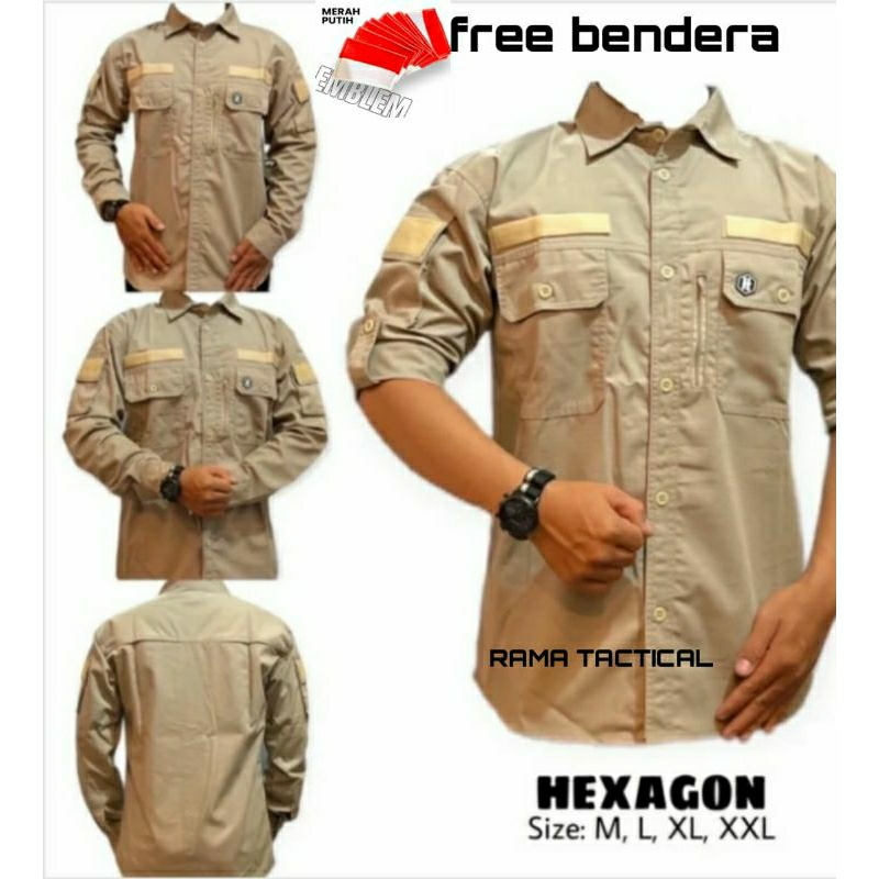 KEMEJA HEXAGON SHIRT/PDL SHIRT/FIELD SHIRT/MEN'S SHIRT | Shopee Philippines