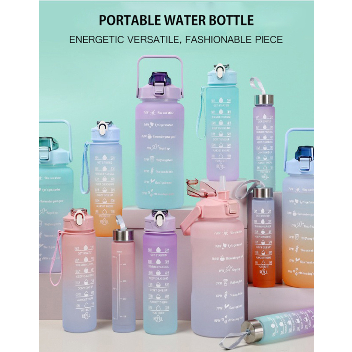 3 in 1 & 4 in 1 Gradient Drinking Bottle Viral Korean Motivational ...
