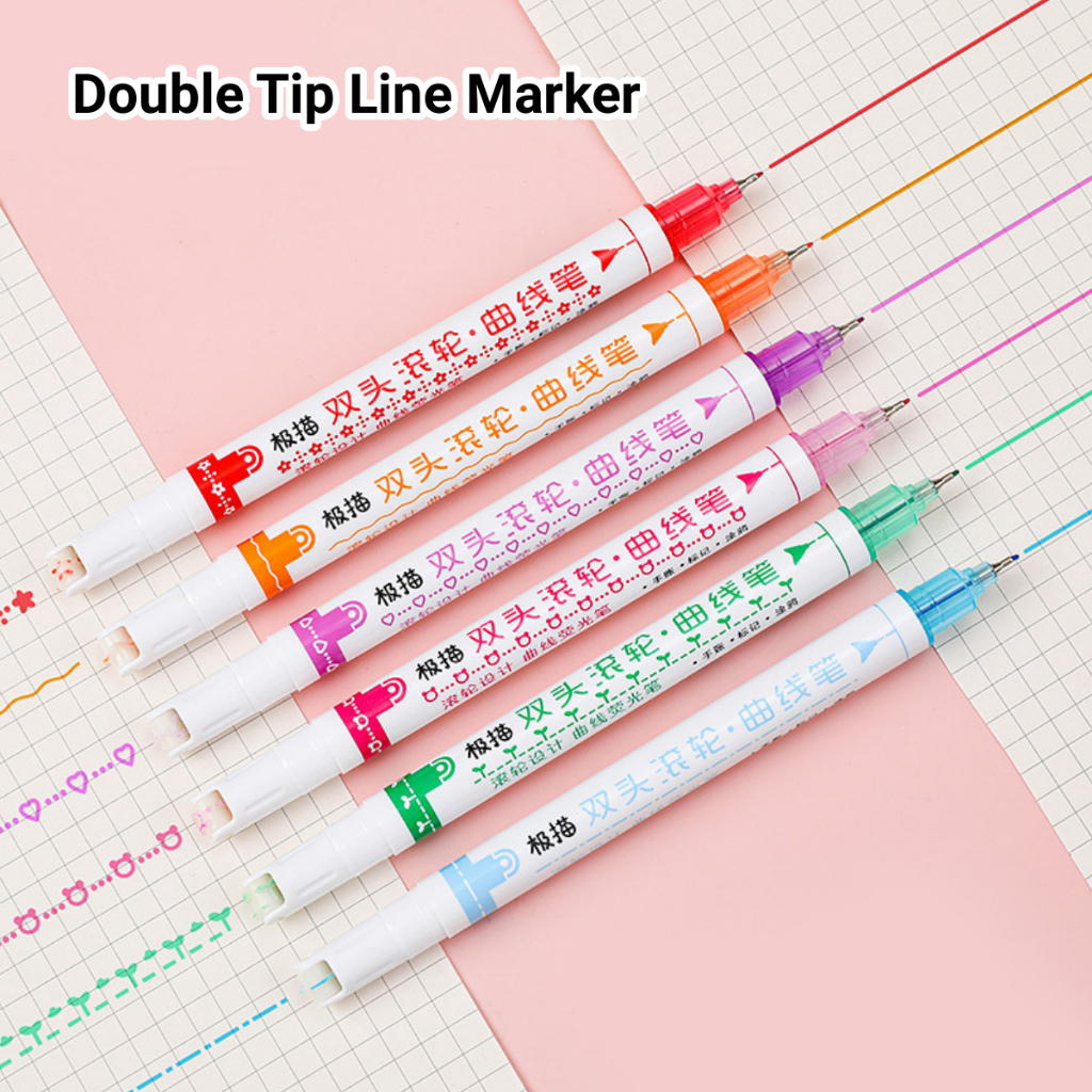 STABILO Line marker double tip set linear rainbow color pen 2 in 1 ...