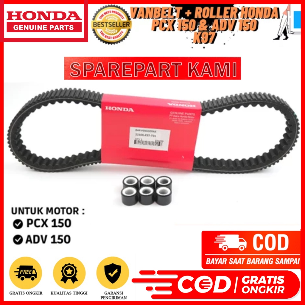 V-BELT V BELT VANBELT + ROLLER SET HONDA PCX 150 K97 (2017 - 2021 ...