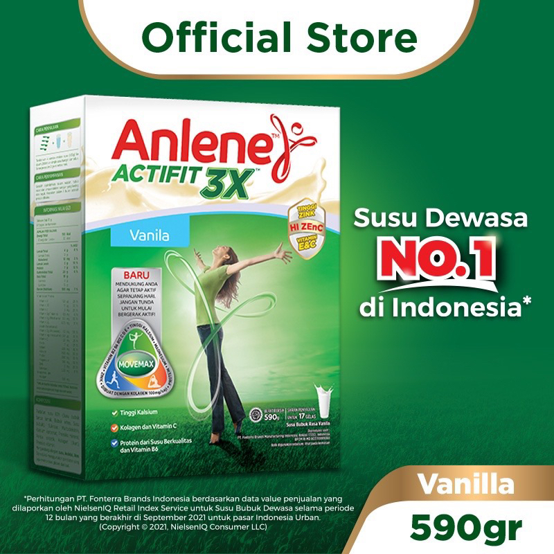 Anlene Actifit 3X Adult Milk Powder Vanilla Chocolate 590g - High ...