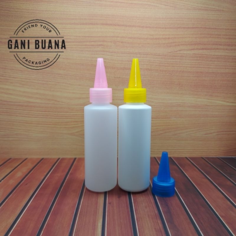 PUTIH Cone Ink Bottle 100ML HDPE NATURAL/White Variant Cap/100ML HDPE ...
