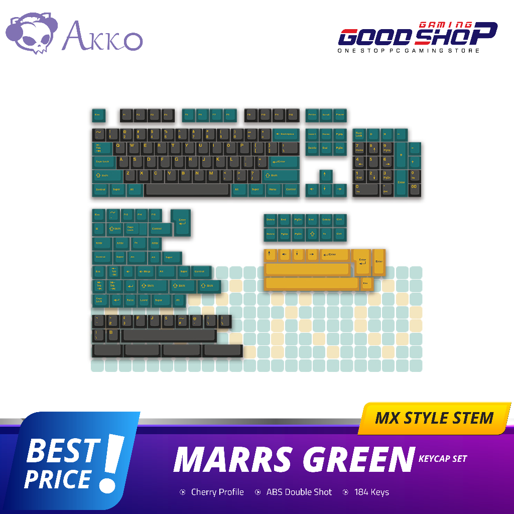 Akko Marrs Green Keycap Set (184-key) | Shopee Philippines