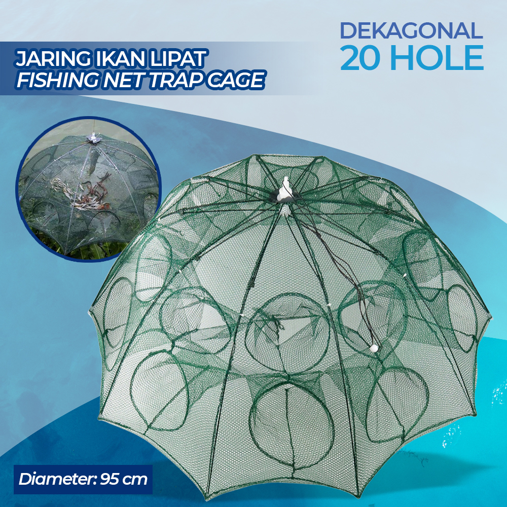 Fish Fishing Net Bubu Umbrella Trap 4-20 Holes All Variants | Shopee ...