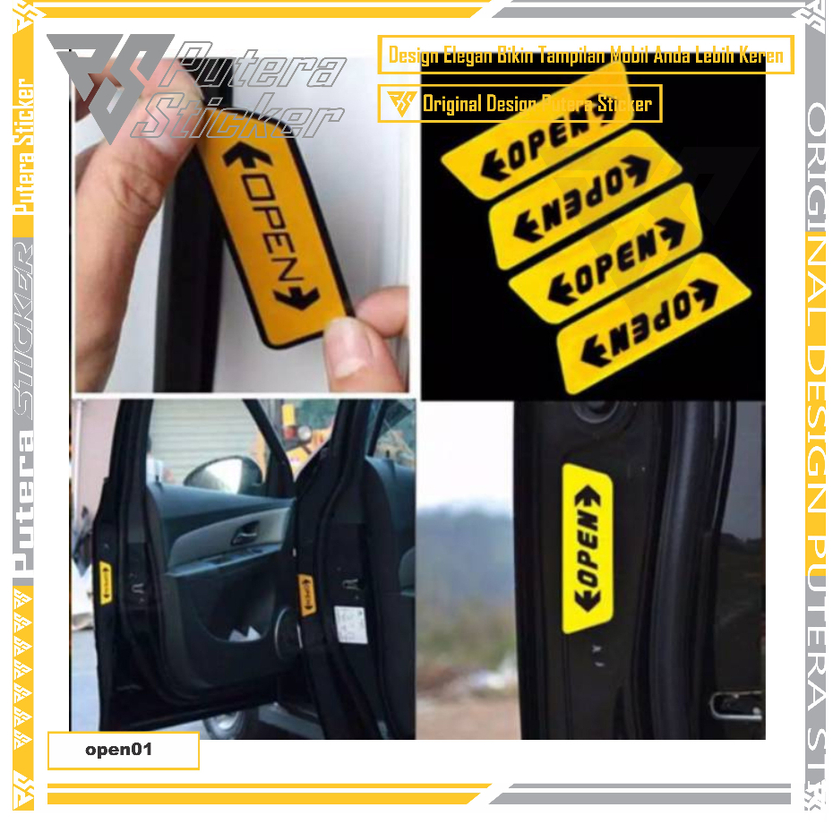 4 pecs car stickers, open safety stickers, stickers turn on when ...