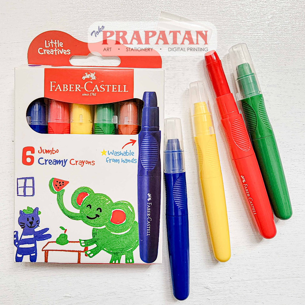 Faber Castell Jumbo Creamy Crayon 6C | Soft Crayons | Shopee Philippines