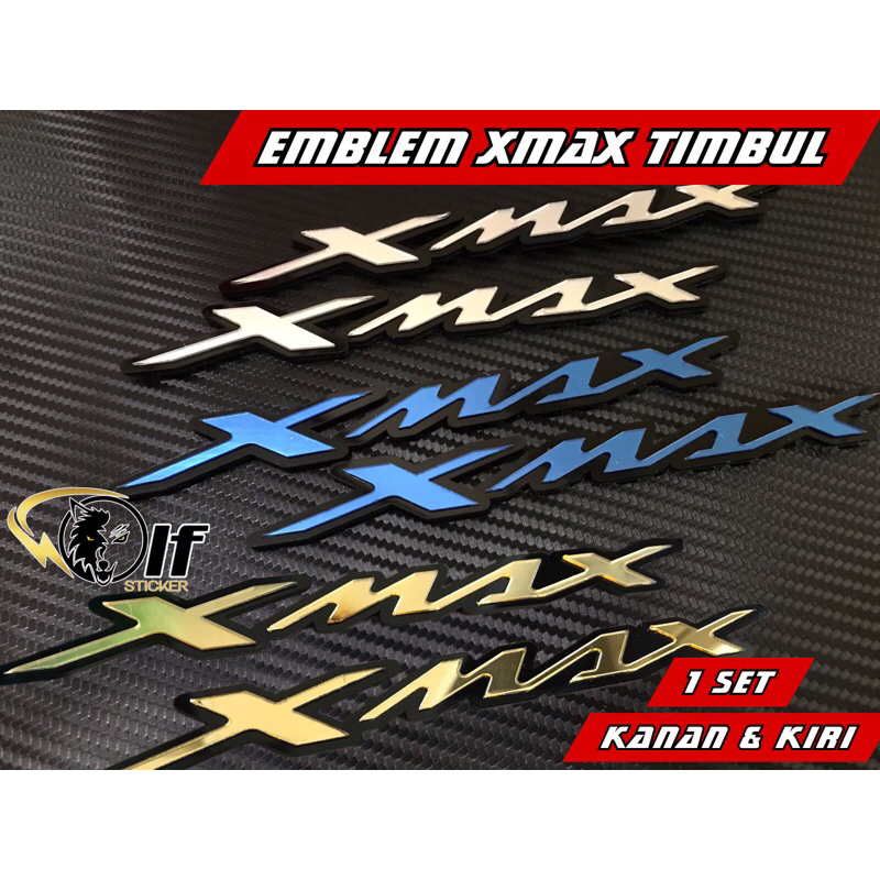 Xmax EMBLEM Embossed 3D YAMAHA XMAX LOGO Embossed (1SET Right & Left ...