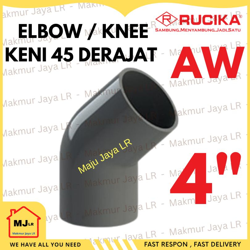 KENI 4" KNEE 4 inch Elbow 45 0 degrees AW RUCIKA Knie Kenie PVC pipe 4x45 | Shopee Philippines