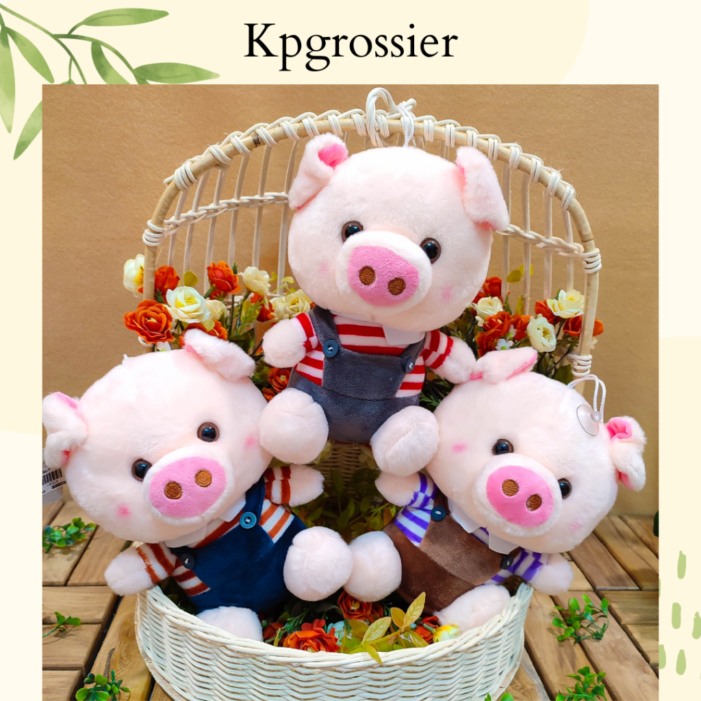 Gemoy Cute Pink Pig Doll Overall Striped Clothes 20 cm | Shopee Philippines