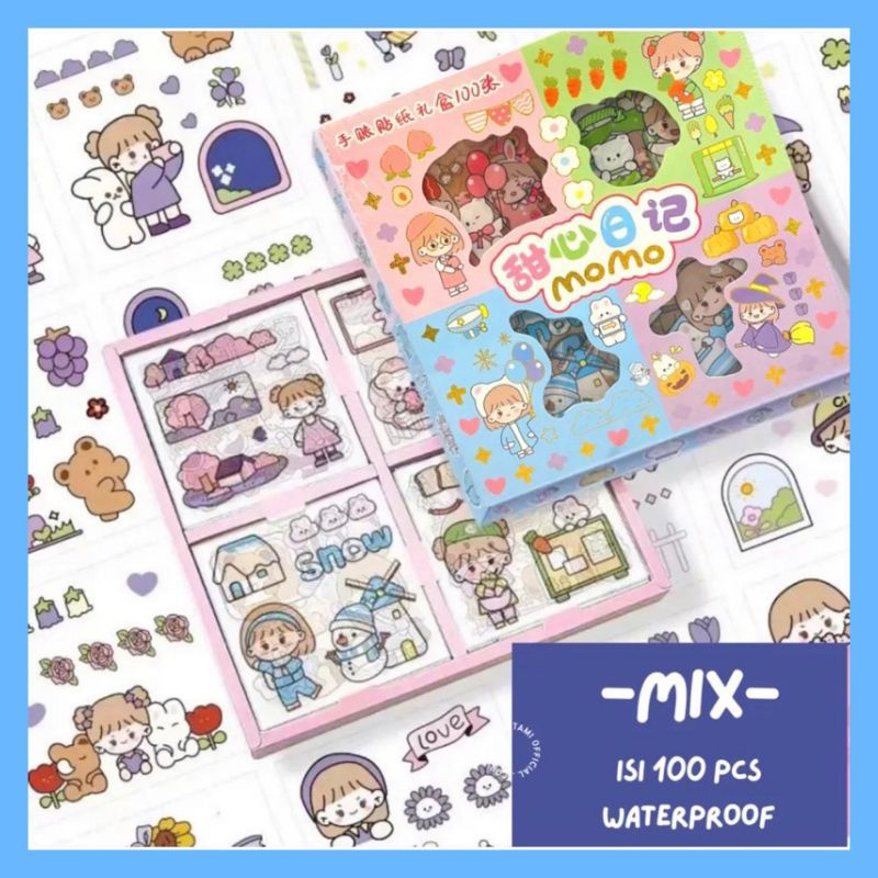Momo Aesthetic Sticker Contents 100pcs/Momo Viral Sticker | Shopee ...