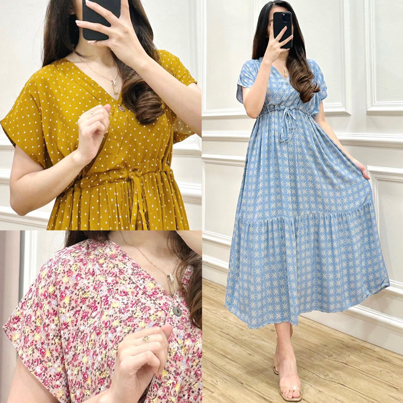 Best Selling!! 2305 Negligee Home Dress V Neck With Draw Core | Shopee ...