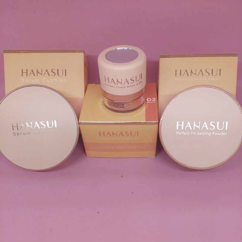 Hanasui Decorative 3 in 1 Package (CUSHION+SETTING POWDER+ BLUSH ON ...