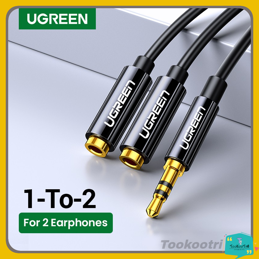 Ugreen Audio Splitter Y Headset Jack 3.5mm AUX 1 to 2 Earphones ...
