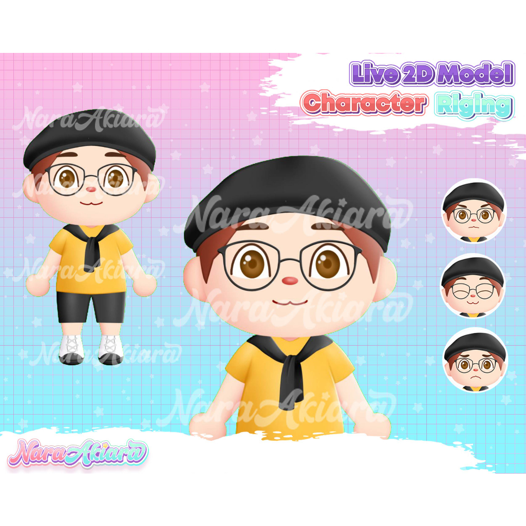 Chibi Vtuber Live2D Characters Ready to Streaming, Live2D Ready to ...