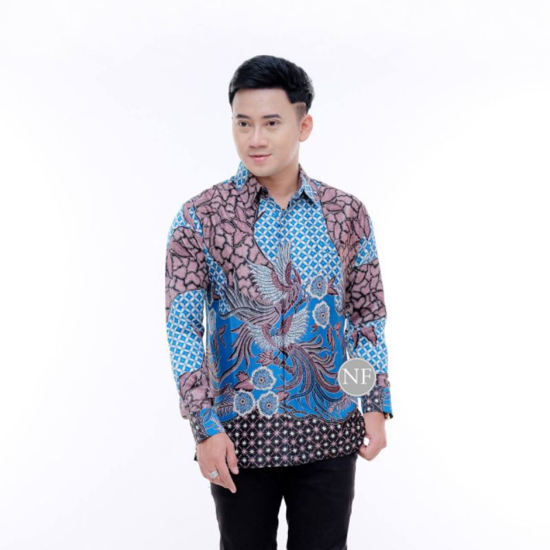 KEMEJA Semi Silk Batik Shirt With garuda Wing motif Long Sleeve nf03 ...