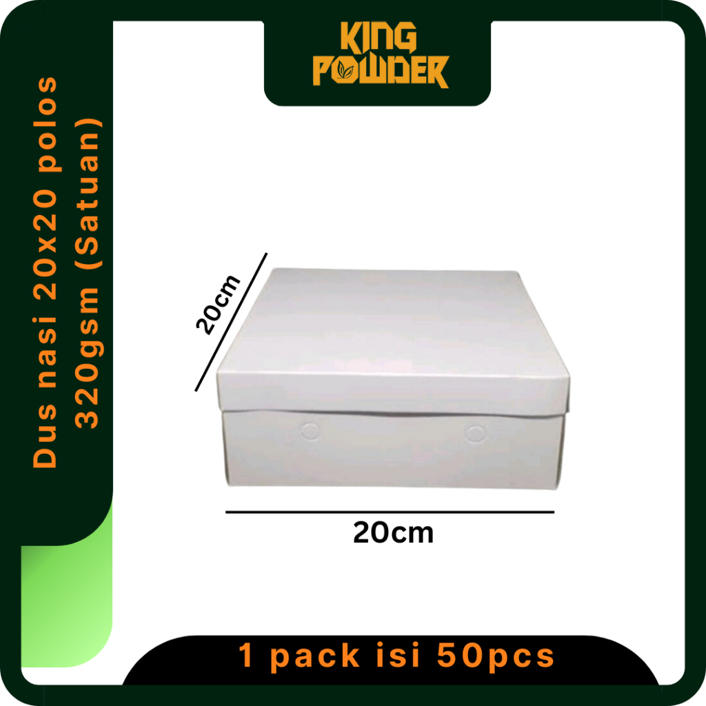 PUTIH Dus Rice Box White Duplex 20x20 | Kraft Catering Rice Box size 20 ...