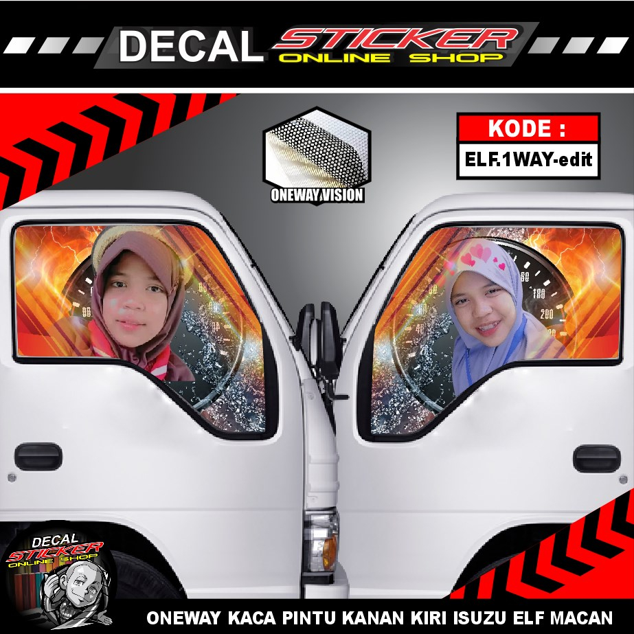 Oneway VISION STICKER Side Mirror Car Truck ISUZU ELF MACAN STICKER ...