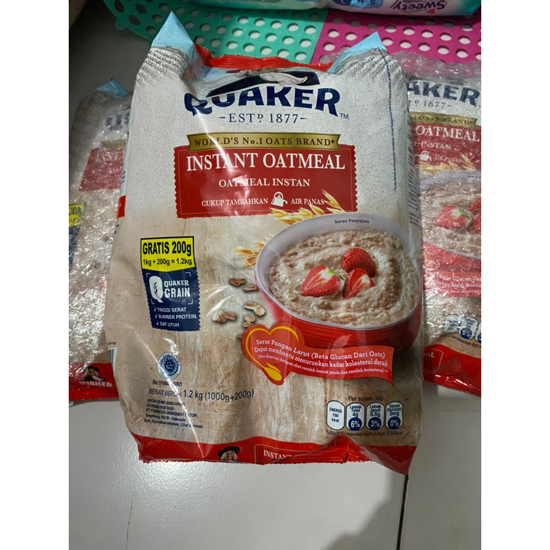 MERAH Quaker instant oat meal Red 1kg+200g | Shopee Philippines