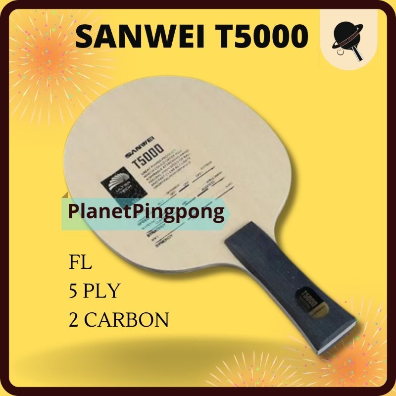 SANWEI T5000 carbon wood ping pong bat table tennis T 5000 | Shopee ...