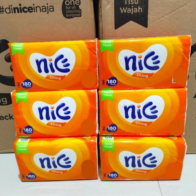 Nice Facial Tissue 180 Sheets 2Ply Package 6-10 Facial Tissue Smooth ...