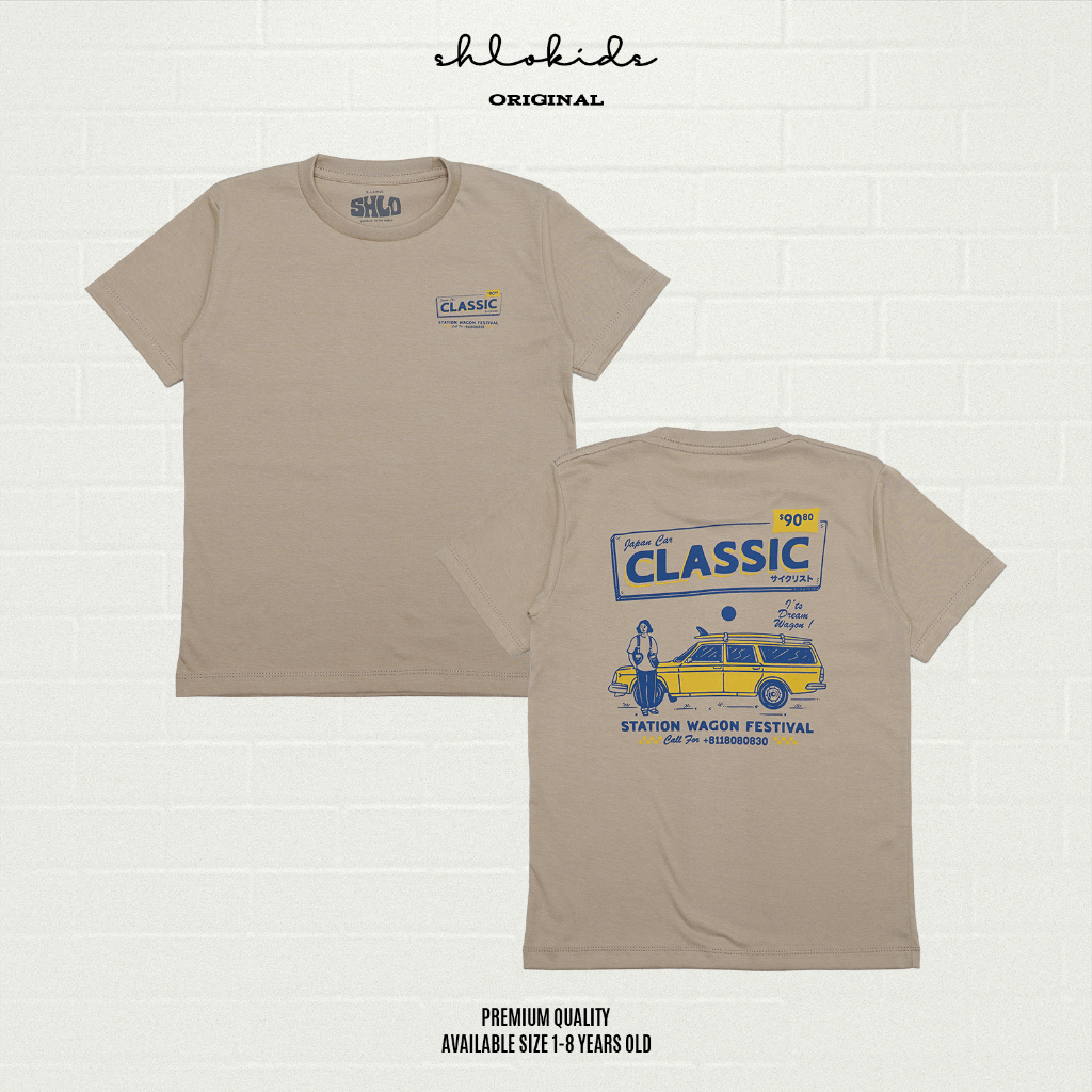 SHLO KIDS Boys' T-shirt Premium Classic Car T-shirt | Shopee Philippines