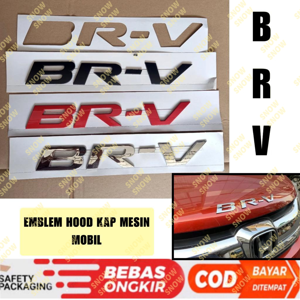HITAM MERAH MESIN Honda BRV Car Engine Hood Emblem Black Chrome Red ...