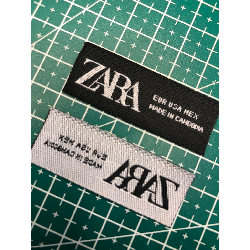 Hangtag woven zara standart Label woven zara standart tag slip zara ...