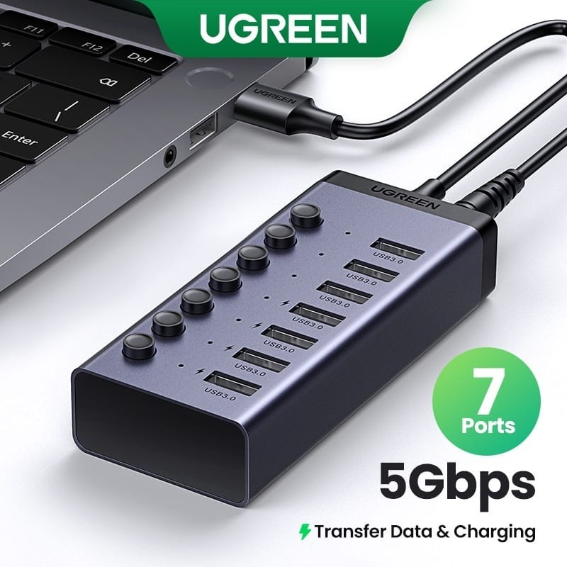 Ugreen USB Hub 3.0 Powered USB Hub 7 ports / 4 ports with DC Adapter ...