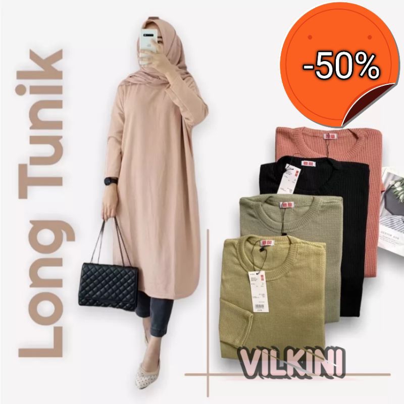 Latest Women's Waffle Knit Tunic 2026 Oval Model Premium Long Knit ...