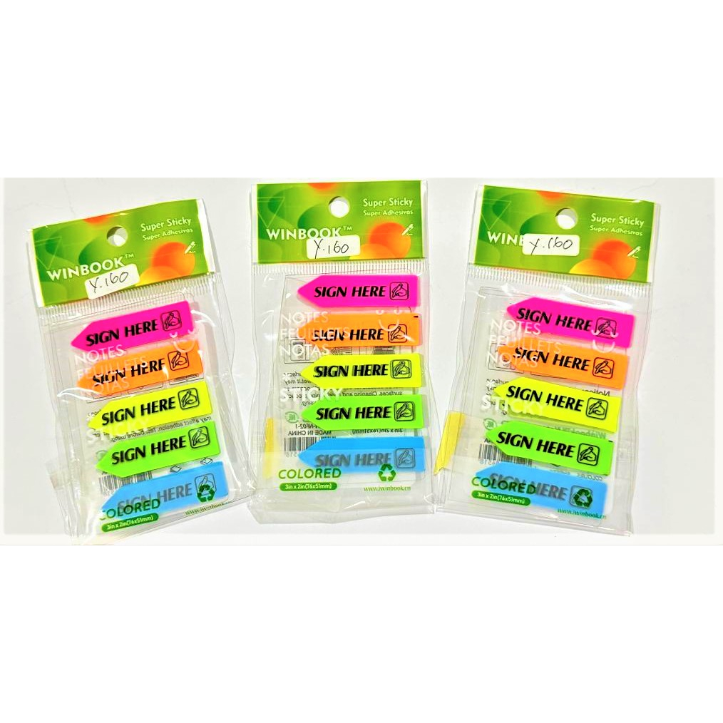 Sticky Notes SIGN HERE Plastic 5 Colors Indexer Arrow | Shopee Philippines